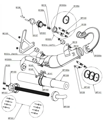 MFR200 Exhaust Chrome, Factory R, with Plate (without Silencer ...